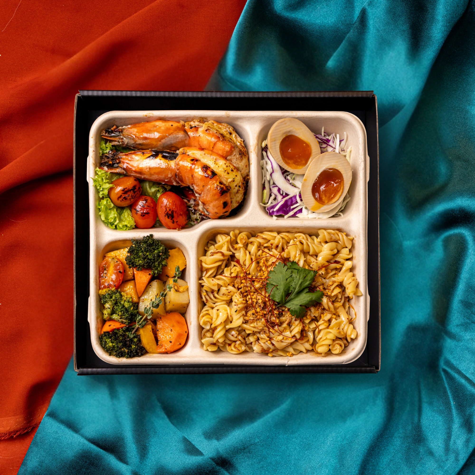 Golden Tiger Prawns with Truffle Black Garlic Cream Bento - Delivery ...