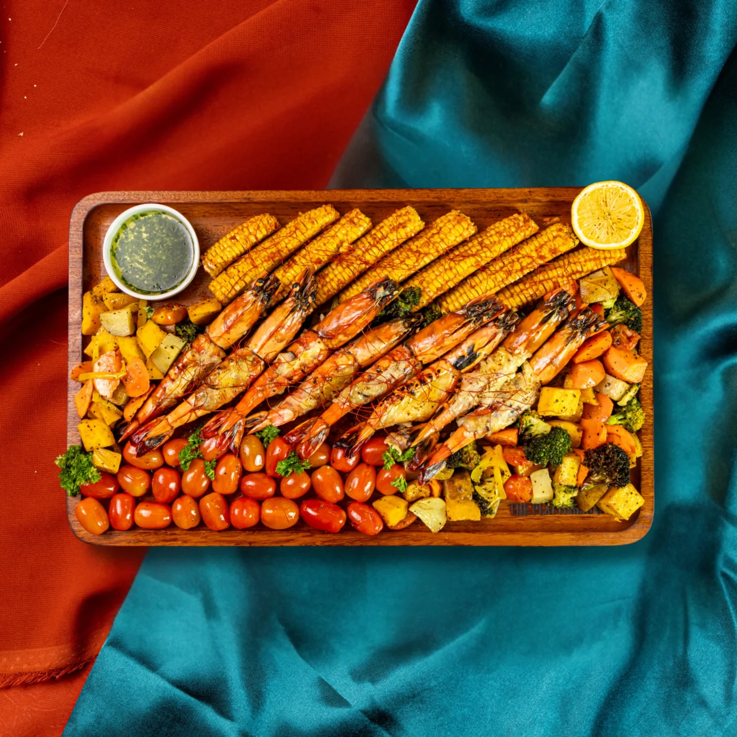 Golden Tiger Prawns with Truffle Black Garlic Cream Platter (serves 8 ...